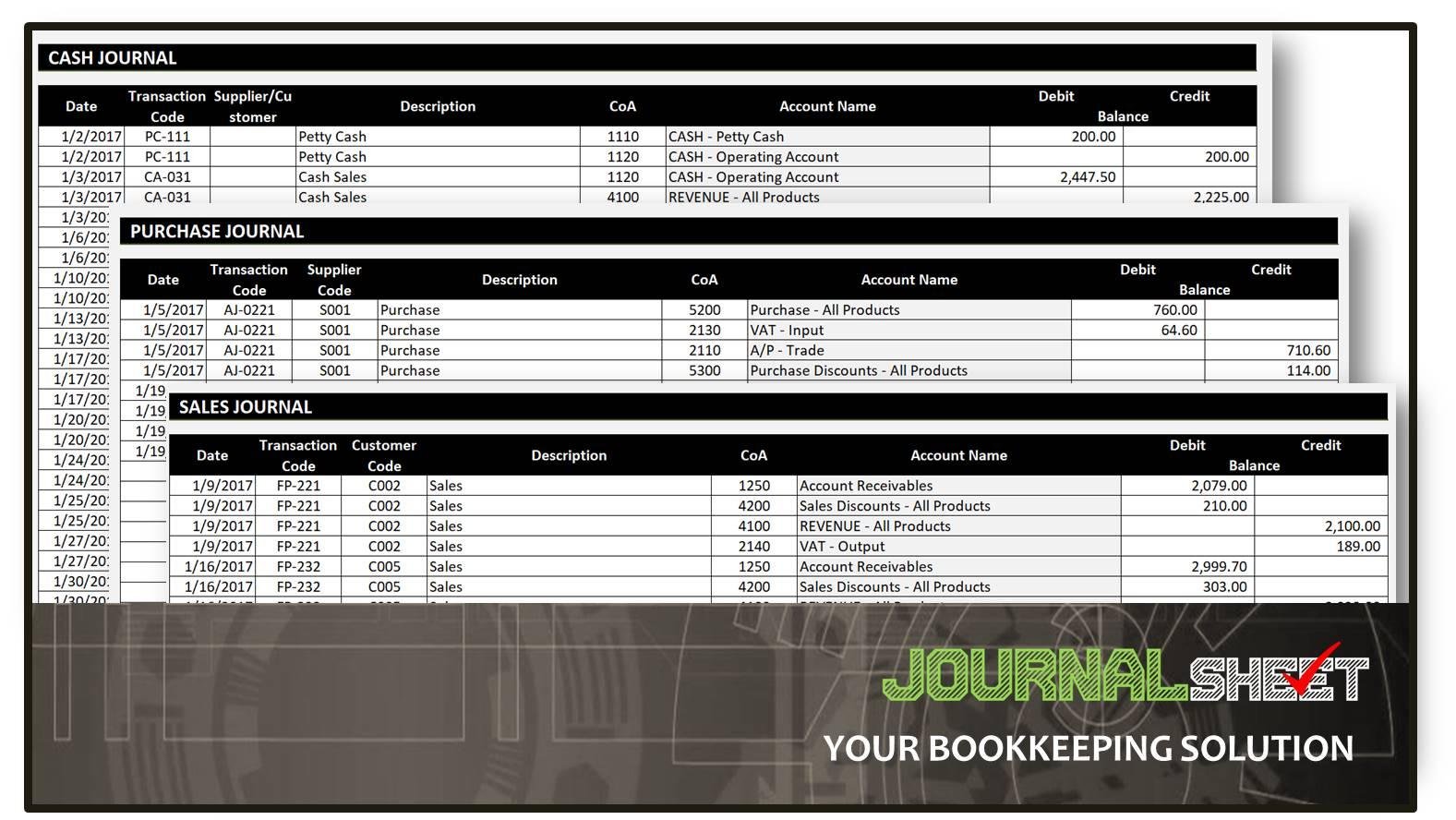 Free Download Accounting Journal Template