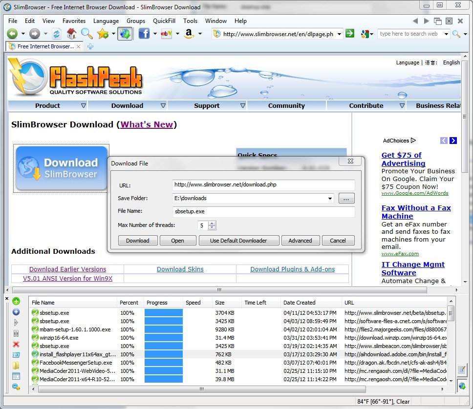 Free Download SlimBrowser