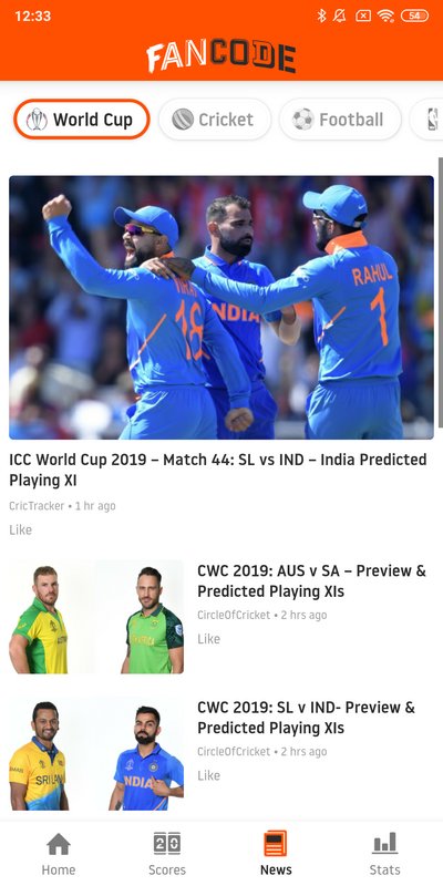 FanCode for Android Free Download