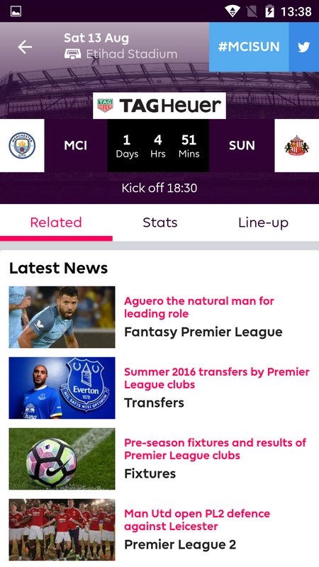 Premier League - Official App for Android Free Download